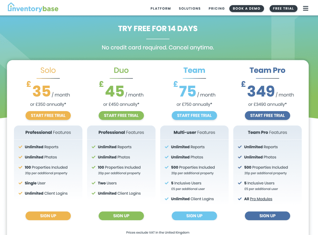 Pricing | Free 14 Day Trial | InventoryBase